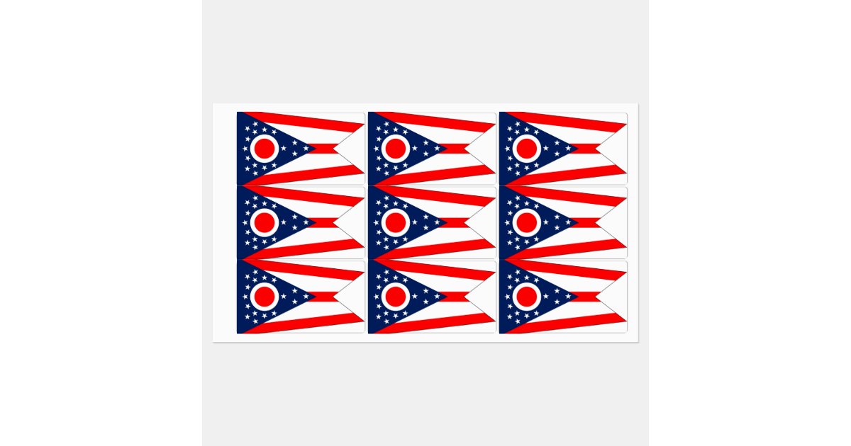 Patriotic labels with flag of Ohio State | Zazzle