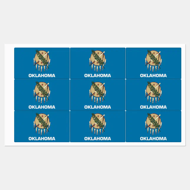 Patriotic labels with flag of Oklahoma State | Zazzle