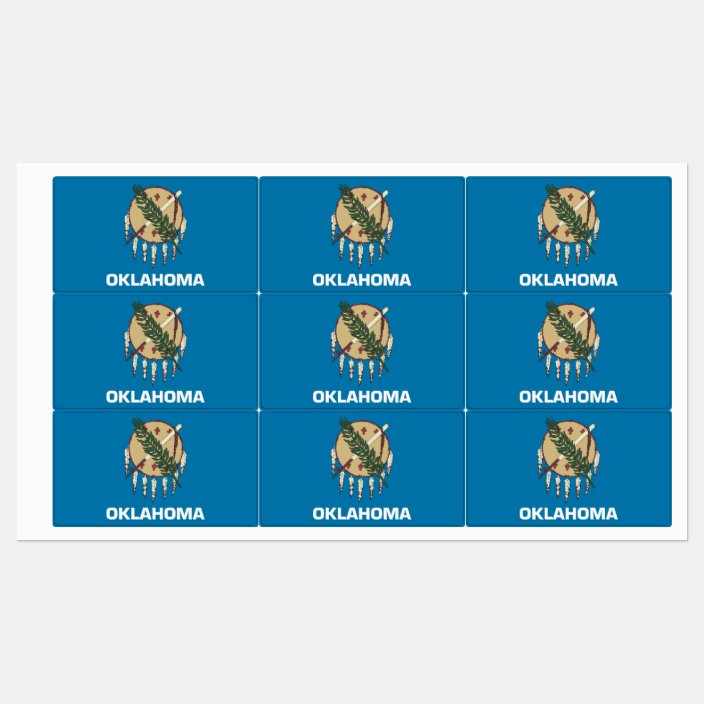 Patriotic labels with flag of Oklahoma State | Zazzle.com