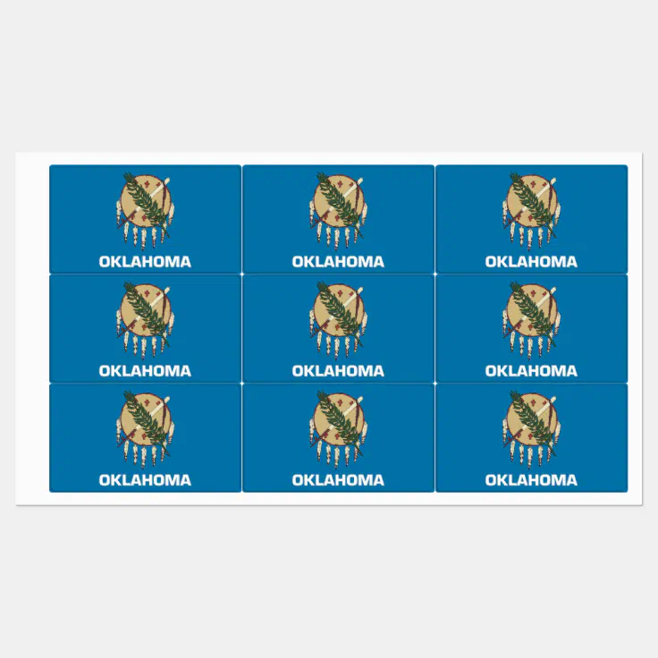 Patriotic labels with flag of Oklahoma State | Zazzle