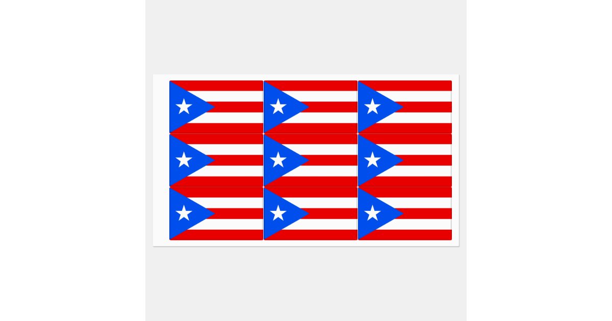 Patriotic labels with flag of Puerto Rico | Zazzle
