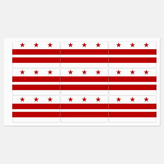 Patriotic labels with flag of Washington DC | Zazzle