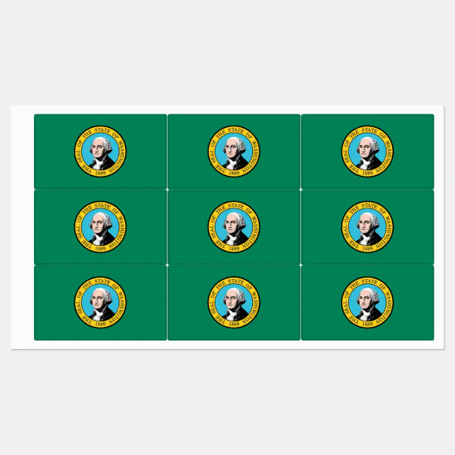 Patriotic labels with flag of Washington State | Zazzle