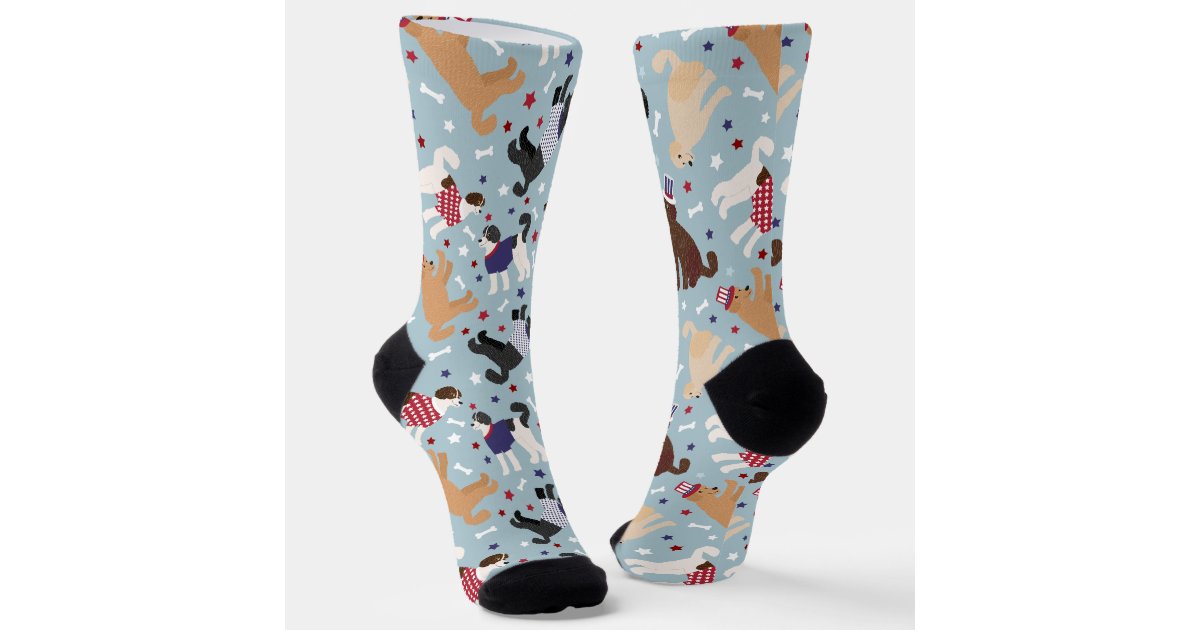 Patriotic Labradoodle / Goldendoodle Pattern Socks | Zazzle