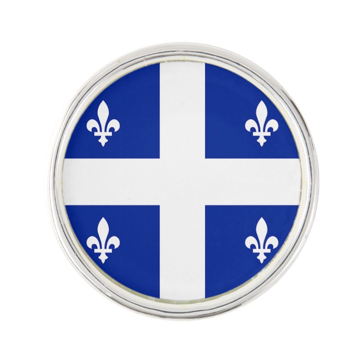 Patriotic lapel pin with Flag of Quebec | Zazzle
