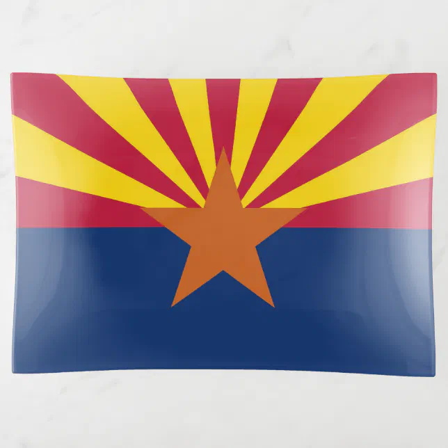Patriotic large trinket tray flag of Arizona, USA | Zazzle