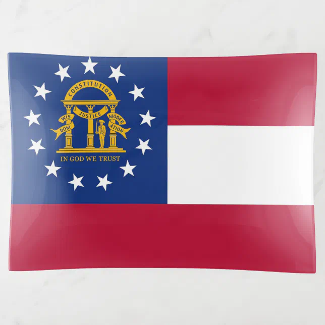 Patriotic large trinket tray flag of Georgia | Zazzle