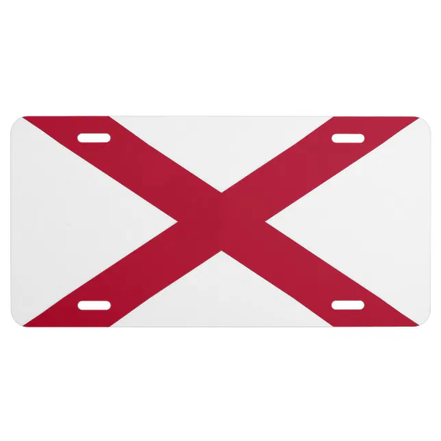 Patriotic license plate with Flag of Alabama | Zazzle
