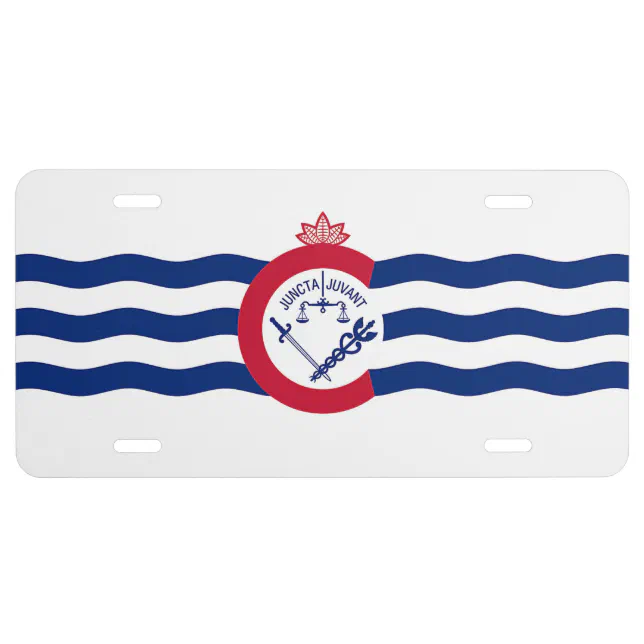 Patriotic license plate with Flag of Cincinnati | Zazzle