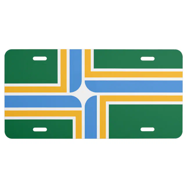 Patriotic license plate with Flag of Portland | Zazzle