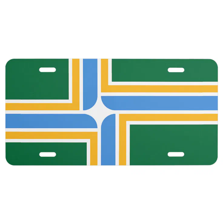 Patriotic license plate with Flag of Portland | Zazzle