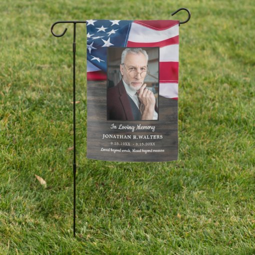 Patriotic Memorial Military Veteran Cemetery Garden Flag | Zazzle