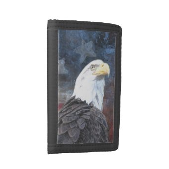 Patriotic Men's Custom Wallet with Bald Eagle | Zazzle