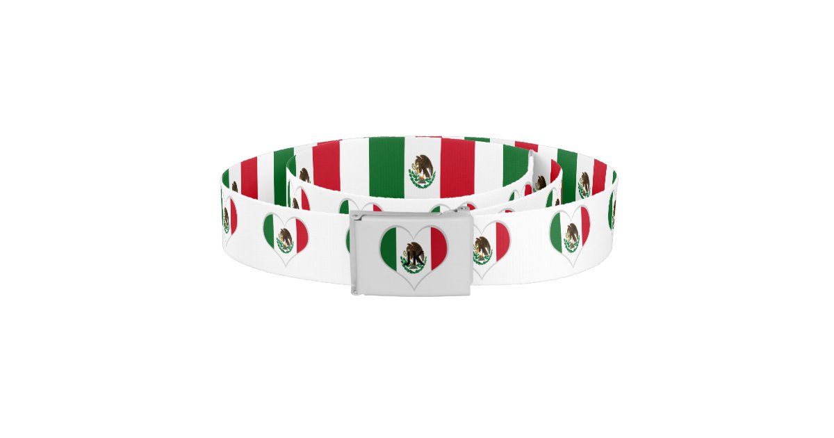 Patriotic Mexico flag Belt | Zazzle