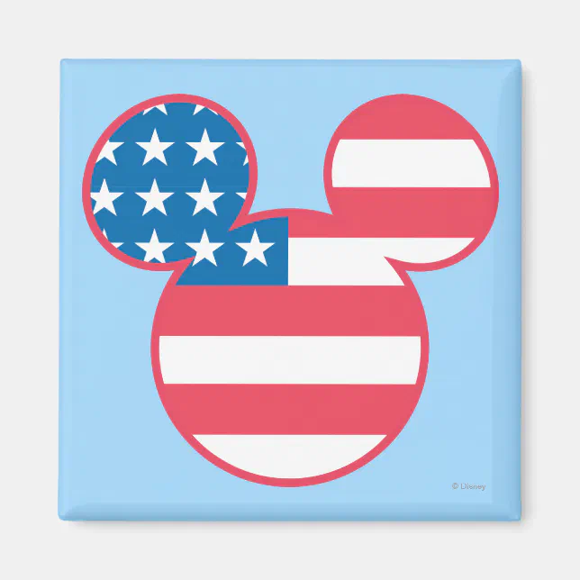 Patriotic Mickey Mouse American Flag Icon Magnet | Zazzle