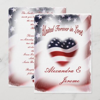 PATRIOTIC Military American Flag Wedding Invitation | Zazzle