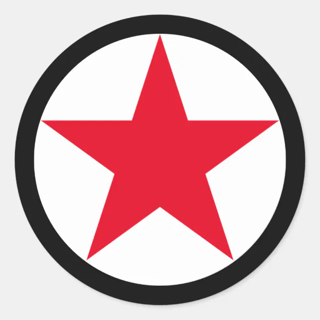 Patriotic Military Army War Red Star Symbol Sign Classic Round Sticker ...