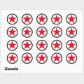 Patriotic Military Army War Red Star Symbol Sign Classic Round Sticker ...