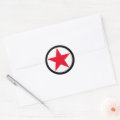 Patriotic Military Army War Red Star Symbol Sign Classic Round Sticker ...