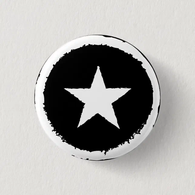 Patriotic Military Army War White Star Symbol Sign Button | Zazzle