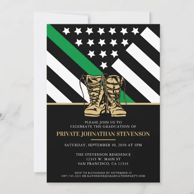 Patriotic Military Basic Training Graduation Party Invitation | Zazzle