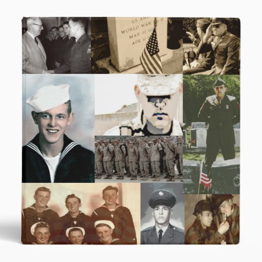 Patriotic Military Collage 1.5" Binder | Zazzle