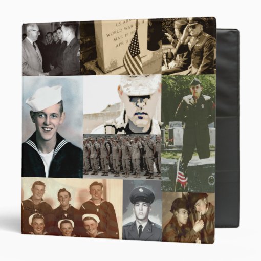 Patriotic Military Collage 1.5" Binder | Zazzle