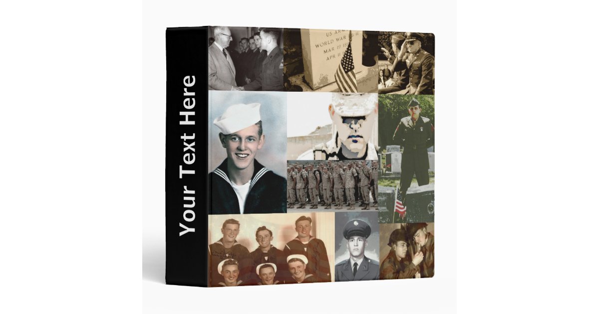 Patriotic Military Collage 1.5" Binder | Zazzle