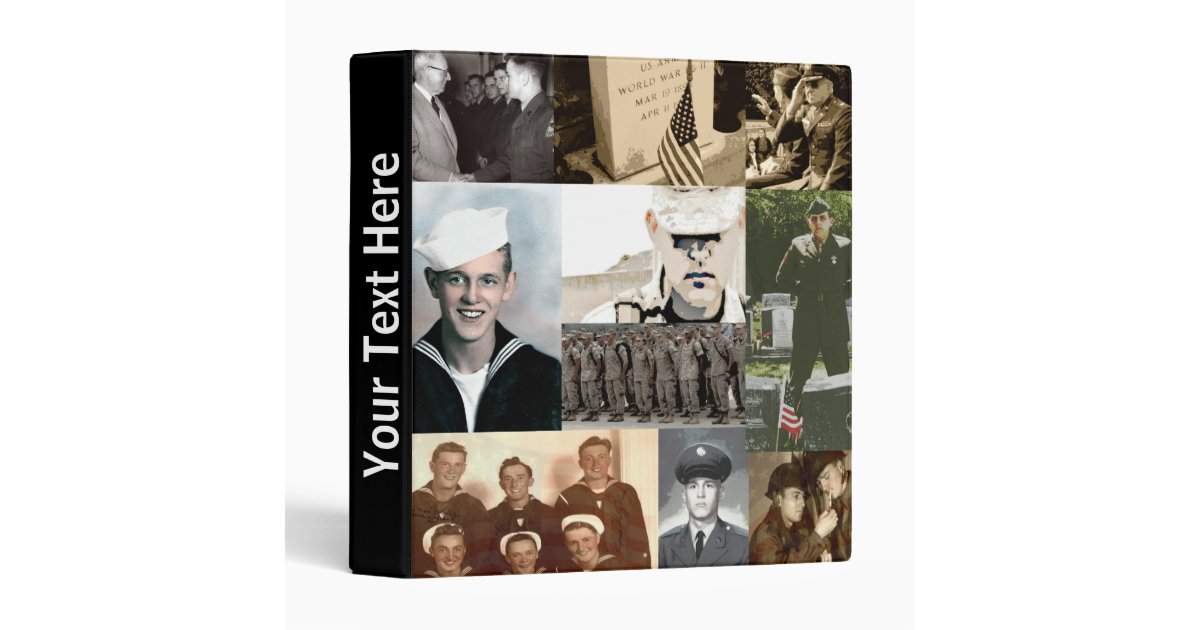 Patriotic Military Collage 1" Binder | Zazzle