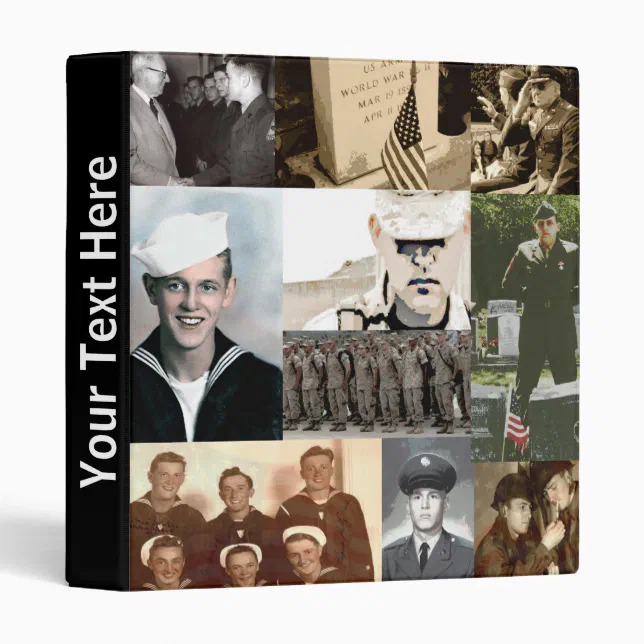 Patriotic Military Collage 1" Binder | Zazzle