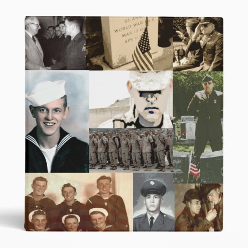 Patriotic Military Collage 1" Binder | Zazzle