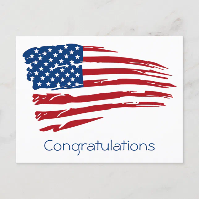 Patriotic Military Congratulations American Flag Postcard | Zazzle