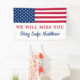 Patriotic Military Going Away Party American Flag Banner | Zazzle