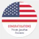 Patriotic Military Graduation Army American Flag Classic Round Sticker ...
