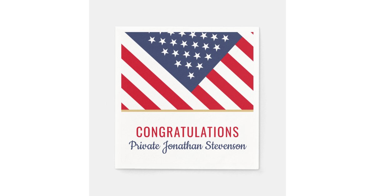 Patriotic Military Graduation Army American Flag Napkins | Zazzle