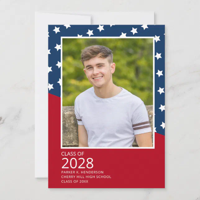 Patriotic Military Photo Graduation Party Invitation | Zazzle