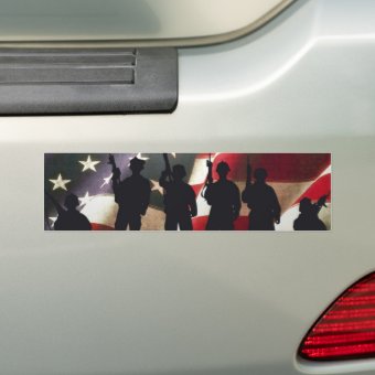Patriotic Military Soldier Silhouette Bumper Sticker | Zazzle