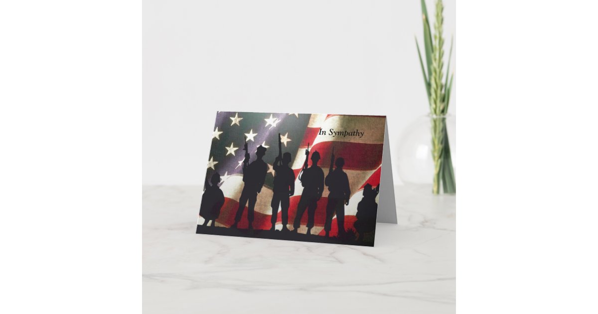 Patriotic Military Soldier Sympathy Custom Card | Zazzle