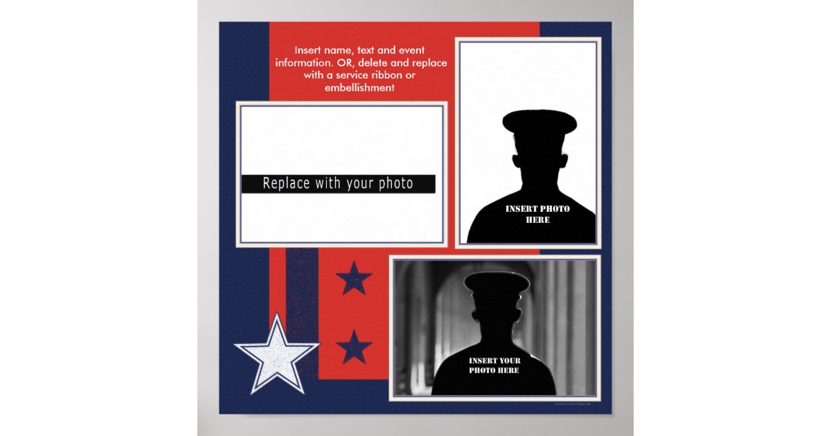 Patriotic Military Theme Photo Collage Poster | Zazzle