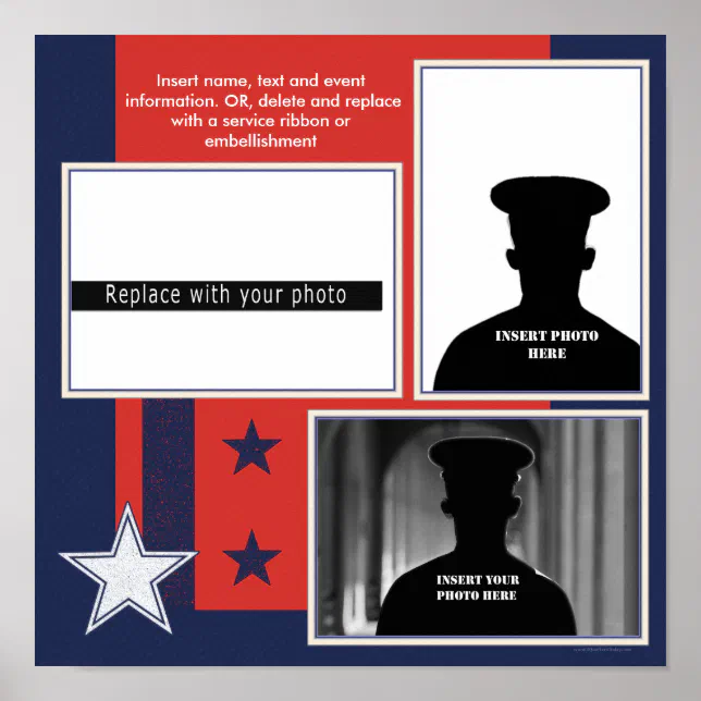 Patriotic Military Theme Photo Collage Poster | Zazzle