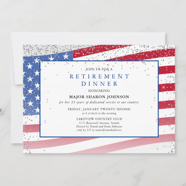Patriotic Military U.S Flag Retirement Invitation | Zazzle