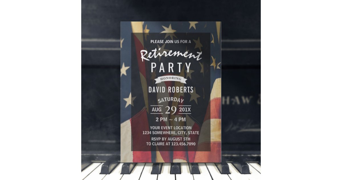 Patriotic Military Veteran Retirement Party Invitation | Zazzle