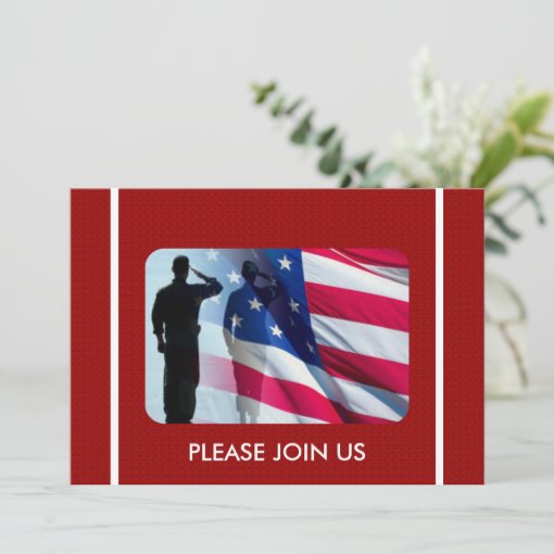 Patriotic Military Veterans Custom Invitation | Zazzle