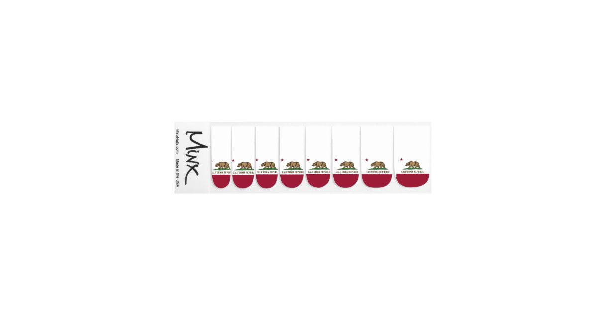 Patriotic minx nails with Flag of California Minx Nail Wraps | Zazzle