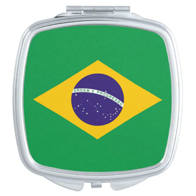 Patriotic mirror with flag of Brazil | Zazzle