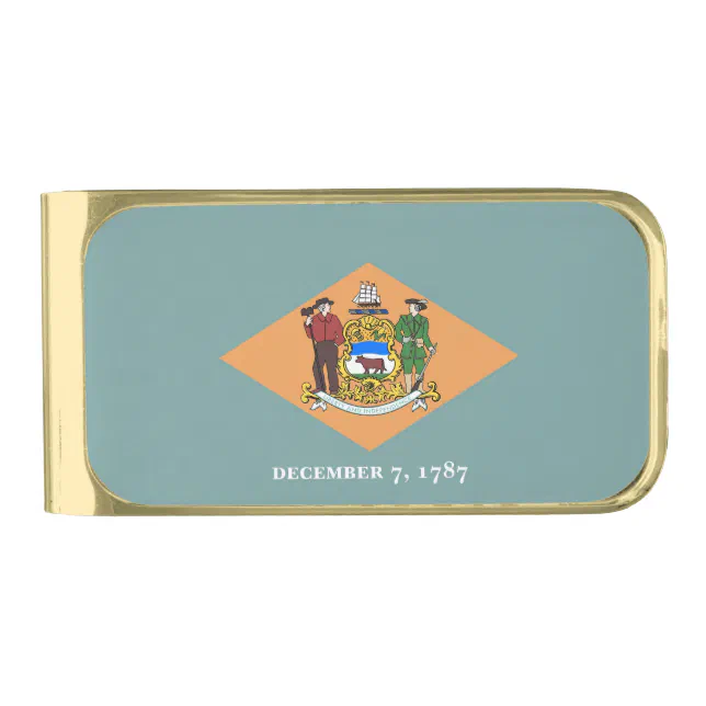 Patriotic Money Clip with flag of Delaware, USA | Zazzle