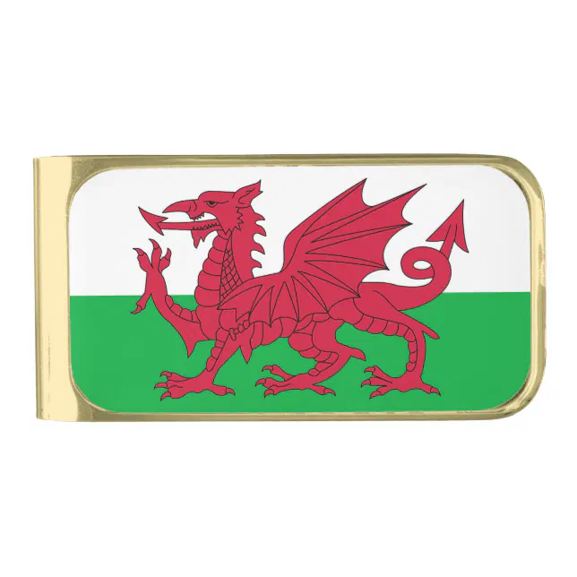 Patriotic Money Clip with flag of Wales | Zazzle