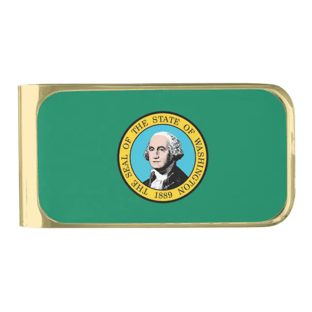 Patriotic Money Clip with flag of Washington State | Zazzle