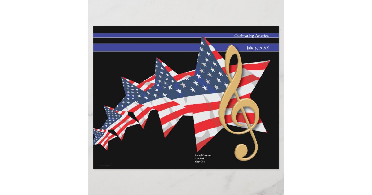 Patriotic Music Program Customizable | Zazzle