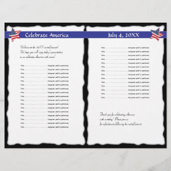 Patriotic Music Program Customizable | Zazzle